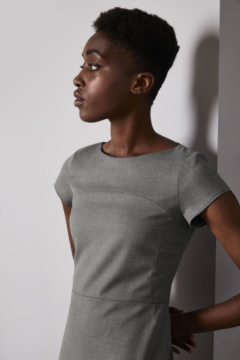 Ladies Contemporary Slash Neckline Dress,