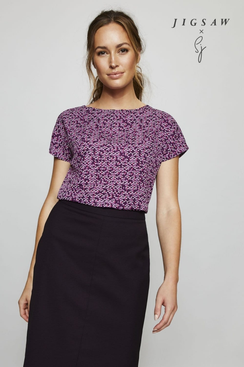 Jigsaw X Slash Neck Blouse,