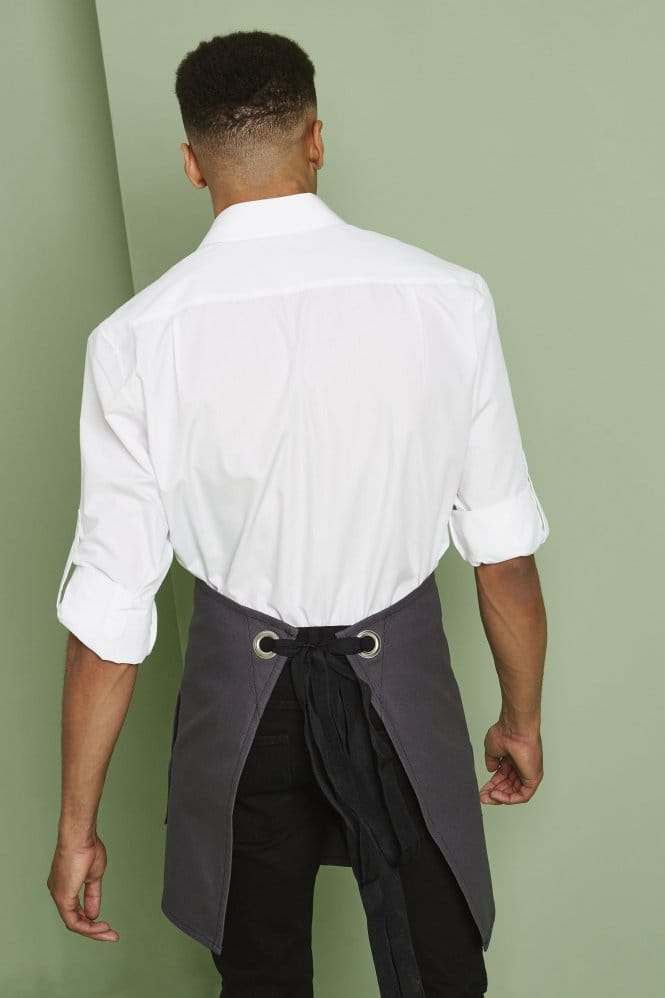 Slant Pocket Short Apron, Grey,